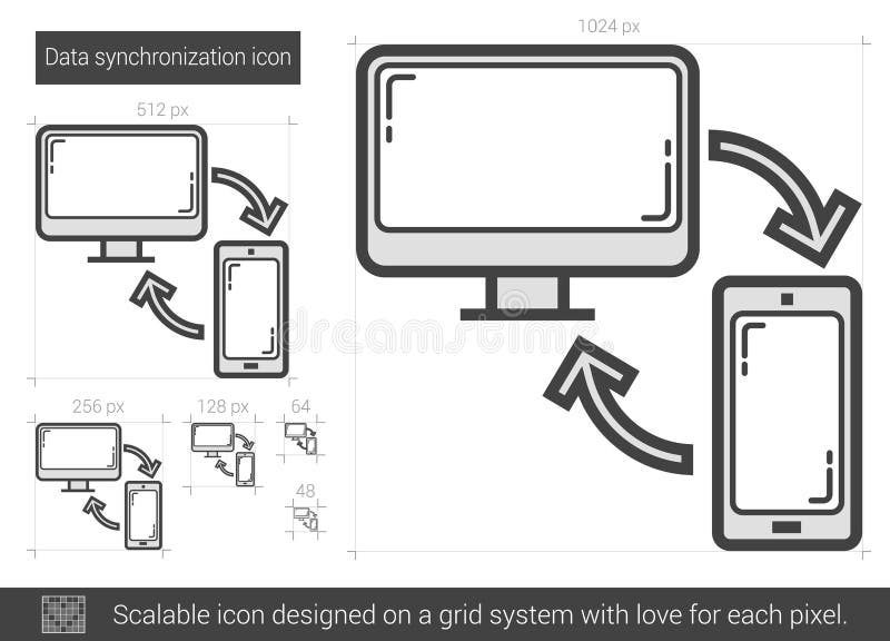 Data Synchronization Line Icon. Stock Vector - Illustration of minimal ...