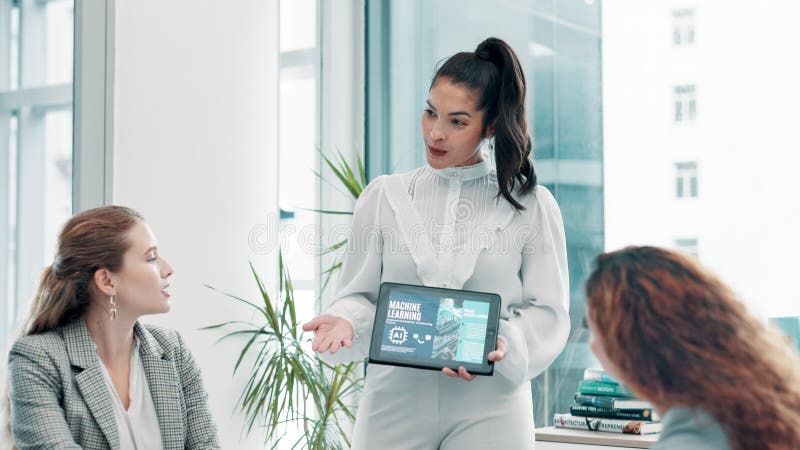 Data, Tablet for Artificial Intelligence Presentation and Business ...