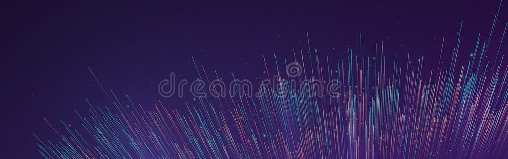 Data Tech Visualization with Colorful Neon Lines and Glowing Particles ...