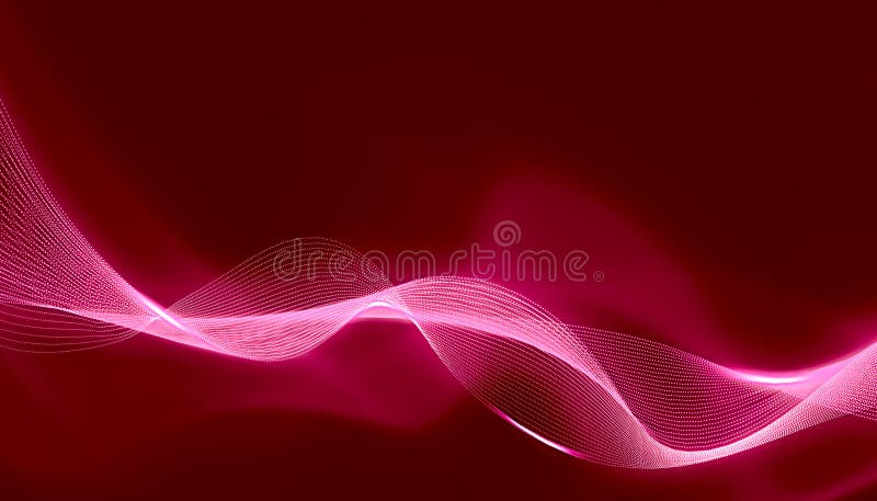 Data Technology Abstract Futuristic Illustration. Red Wave Lines from ...