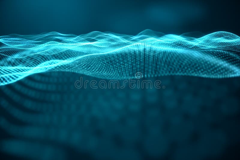 Data Technology, Abstract Global Network. Wave of Particles Stock ...