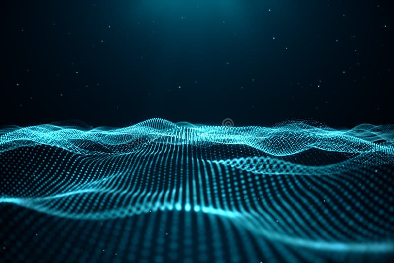 Data Technology, Abstract Global Network. Wave of Particles Stock ...