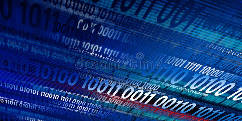 Data Technology Background. Big Data Visualization. Flow of Data. Binary Code Stock Illustration ...