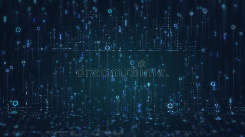 Data Technology Background, Code Hexagon Digital Grid Line Rise Up ...