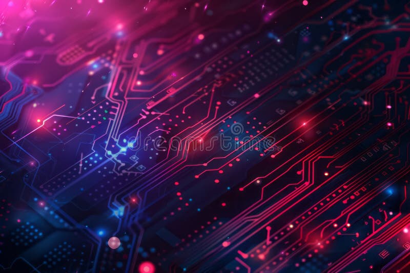 Data Technology Cpu Background Platinum Elements Pink Neon Illustration ...