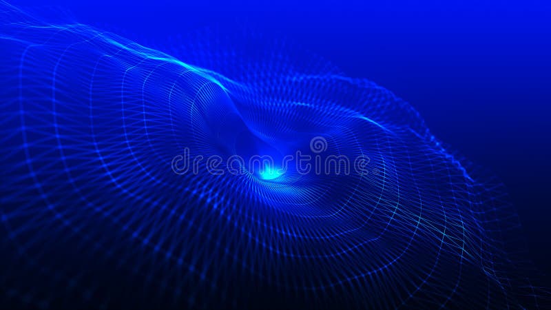 Data Technology Illustration. Abstract Background with a Dynamic Wave. Digital Technology ...