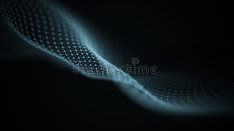 Abstract Futuristic Background. Wave with Connecting Dots and Lines on ...