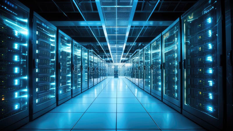 Technology Infrastructure Concept. Data Centers, Servers and ...