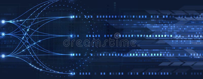 Data Technology and Machine Learning Neural Flow Network Stock Vector ...