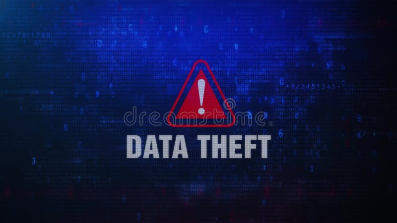 Data Theft Alert Warning Error Pop-up Notification Box on Screen. Stock ...
