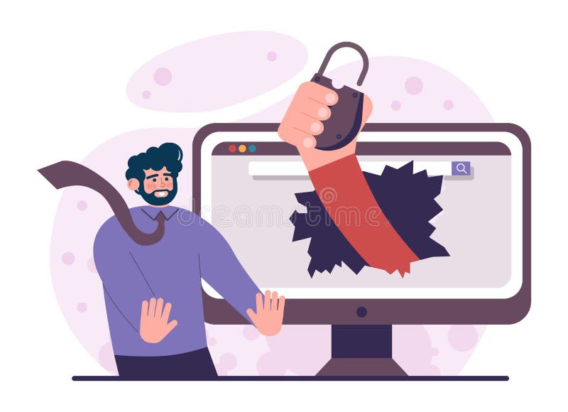 Data Theft Concept. Cyber Attack, Hacker Stealing Personal Data Stock ...