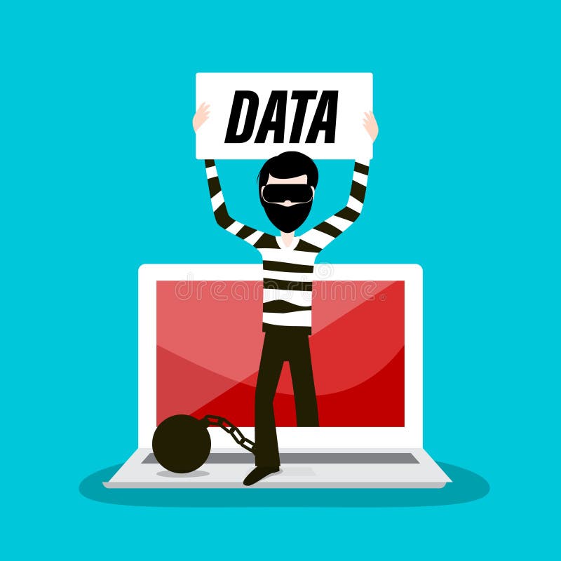 Data Theft - Illegal Information Stealing from Laptop Computer Stock ...