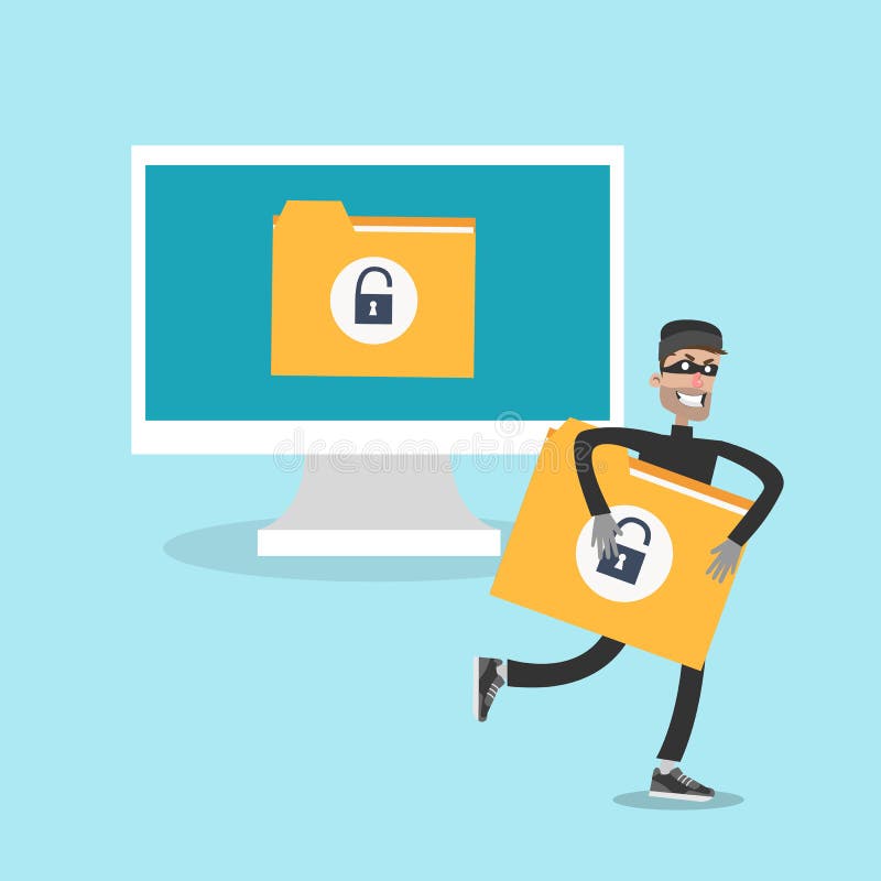 Data thief illustration. stock vector. Illustration of confidential ...