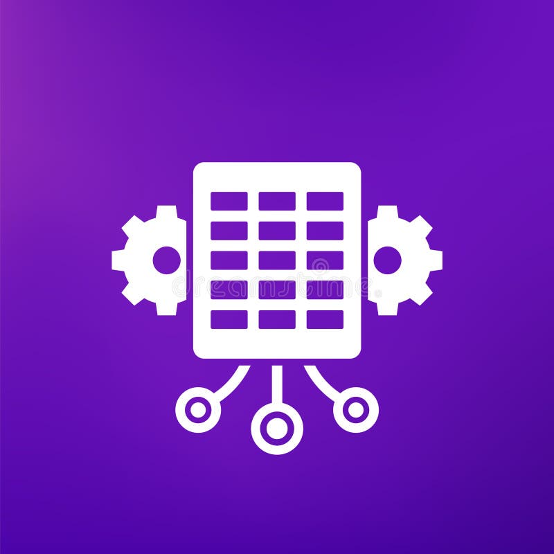 Data To a Spreadsheet Icon for Apps and Web Stock Vector - Illustration ...