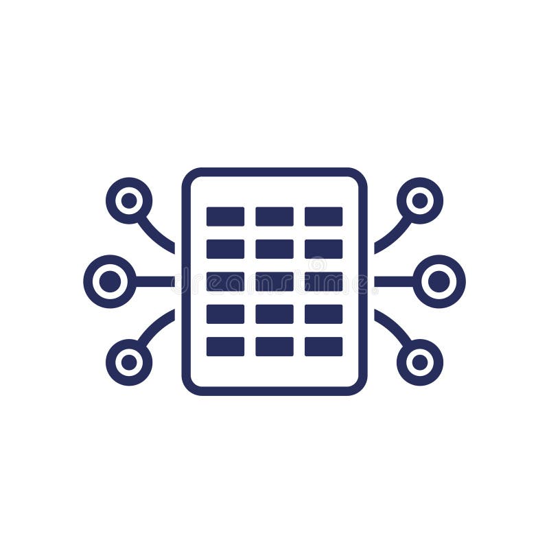 Data to a spreadsheet icon stock vector. Illustration of compile ...