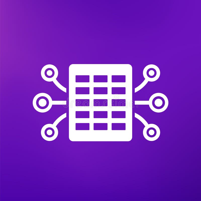 Data To a Spreadsheet Icon, Vector Stock Vector - Illustration of ...