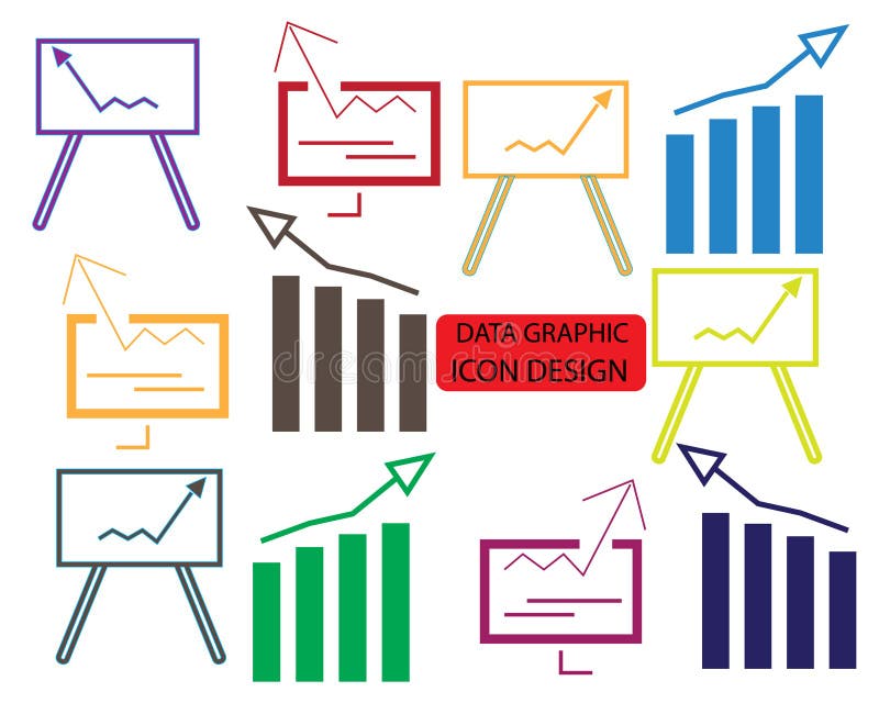 Data Graphic Icon Design with Three Style Shape Stock Illustration ...