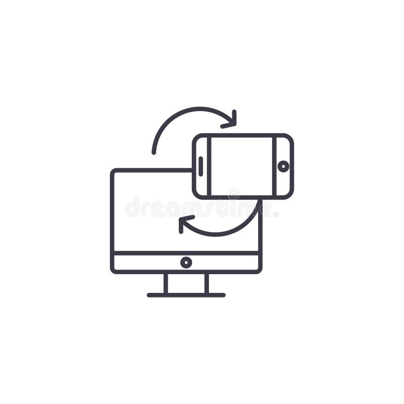 Data Transaction Linear Icon Concept. Data Transaction Line Vector Sign ...