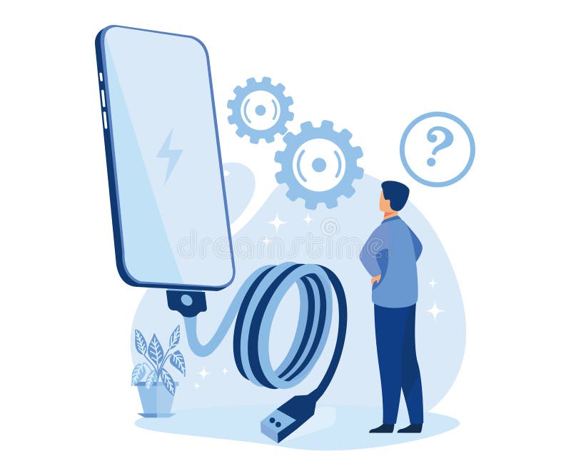 Data Transfer Abstract Concept Vector Illustration Set. USB Connection ...