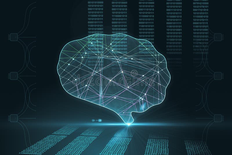 Data Transfer and Artificial Intelligence Concept with Digital Graphic ...