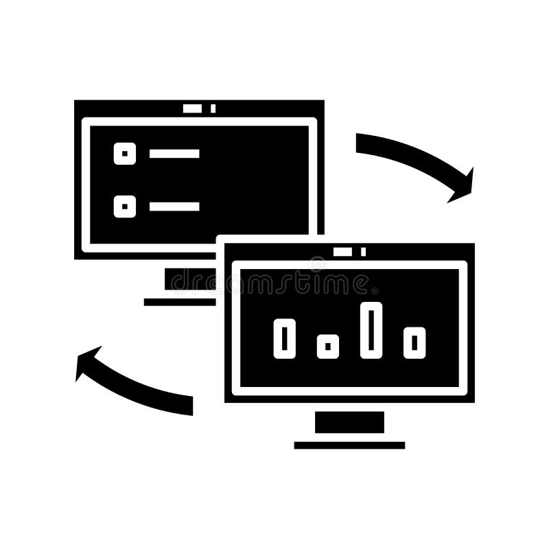 Data Transfer Black Icon, Concept Illustration, Vector Flat Symbol ...