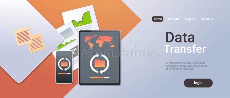 Data Transfer Cloud Computer Connection Database Synchronize Concept ...