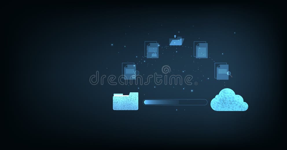 Data Transfer through Cloud Technology Stock Vector - Illustration of ...