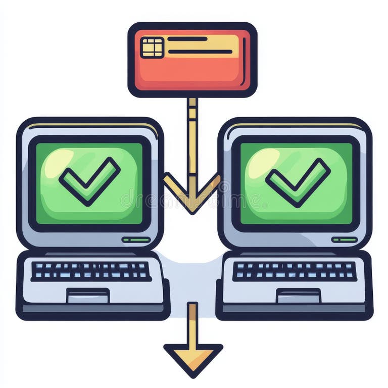 Data Transfer between Computers is Depicted with Connection Arrows Set ...