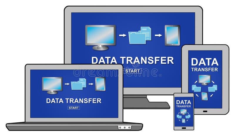 Data Transfer Concept on Different Devices Stock Image - Image of data ...