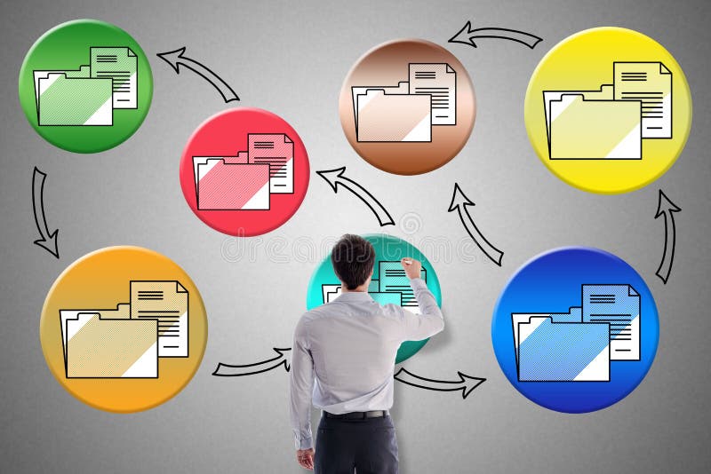 Data Transfer Concept Drawn by a Man Stock Photo - Image of draw ...