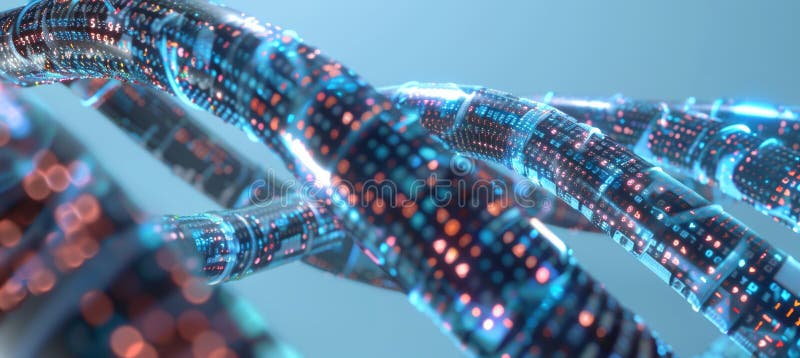 Data Transfer Concept Glowing Data Cables Transmitting Information with ...