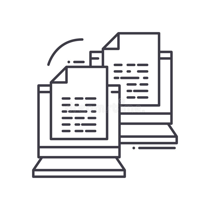 Data Transfer Symbol Icon, Black Vector Sign with Editable Strokes ...