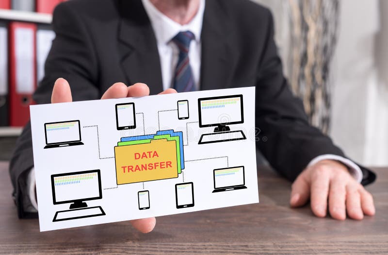 Data Transfer Concept on an Index Card Stock Image - Image of export ...