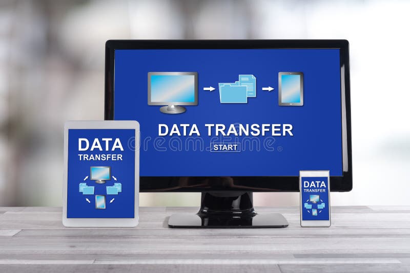 Data Transfer Concept on Different Devices Stock Photo - Image of ...