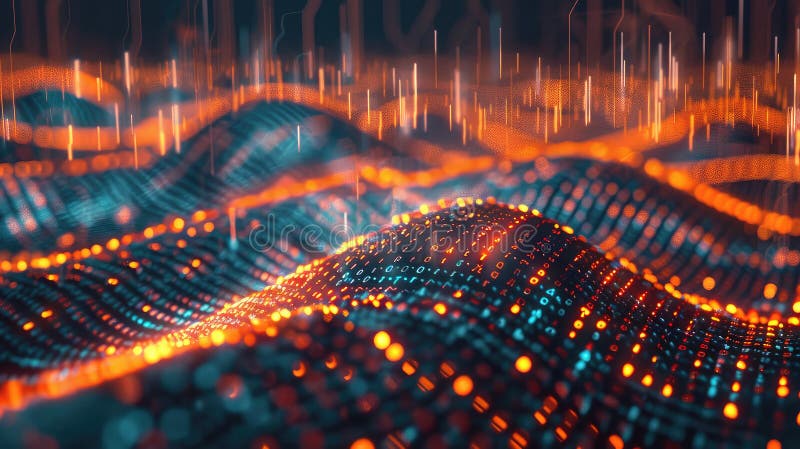 Data Transfer Concept in the Style of Digital Wave and Bokeh Light ...