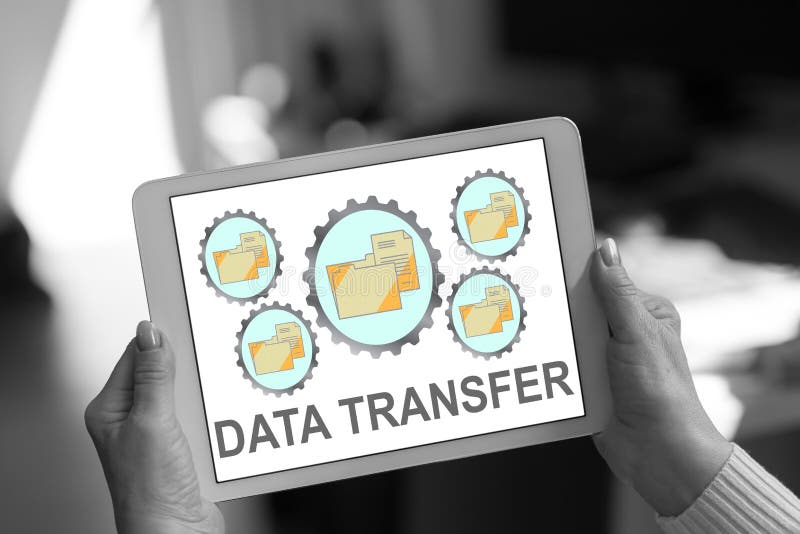 Data Transfer Concept on a Tablet Stock Image - Image of document ...