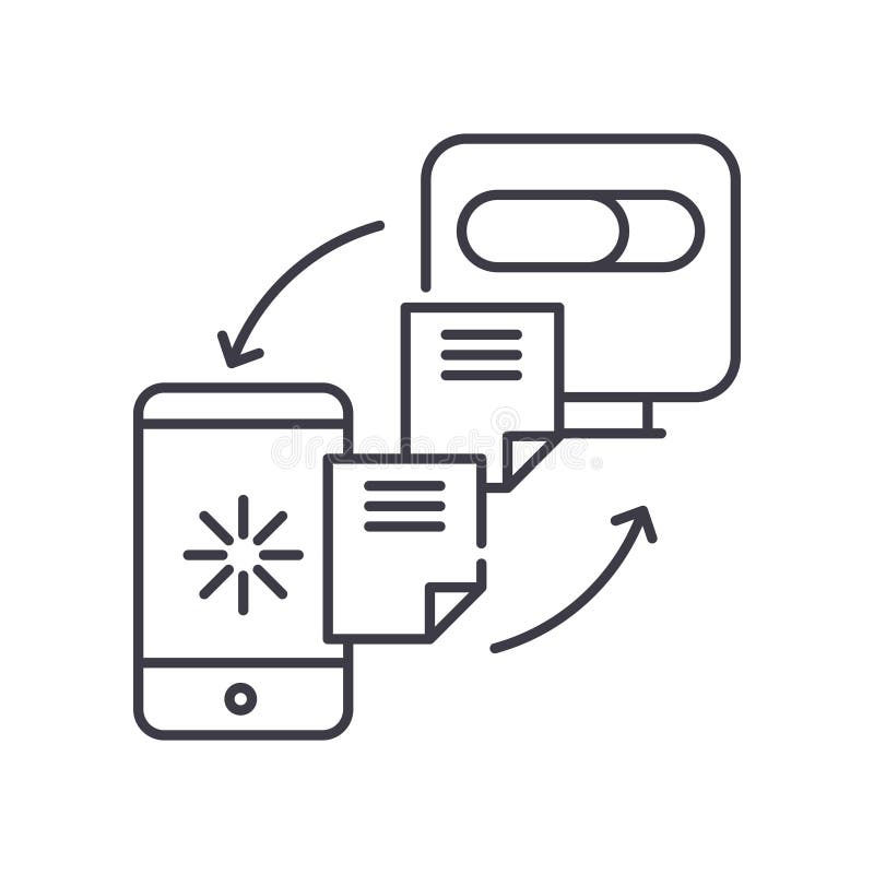 Data Transfer Line Icon, Outline Symbol, Vector Illustration, Concept ...