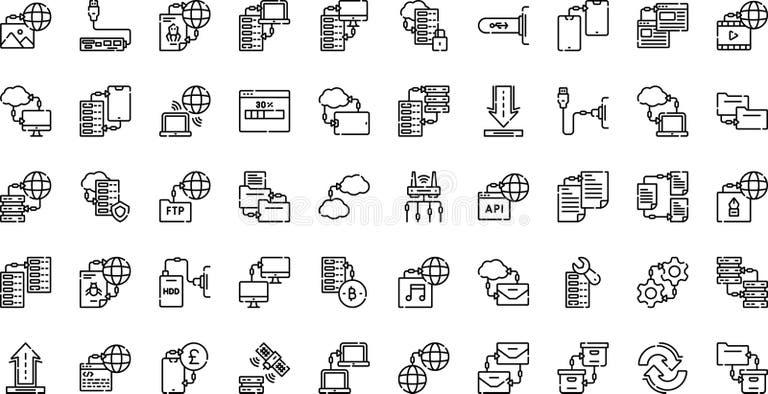 Data Transfer Icons High-Quality Vector Icons Collection with Editable ...