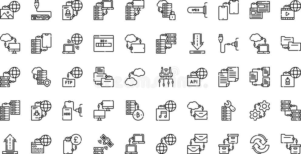 Data Transfer Icons High-Quality Vector Icons Collection with Editable ...