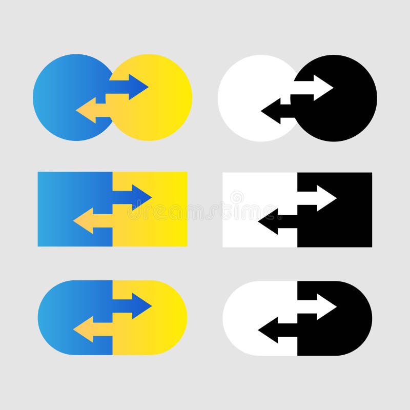 Data Transfer Icon. Two Transfer Arrows in Circle. Black and White and ...