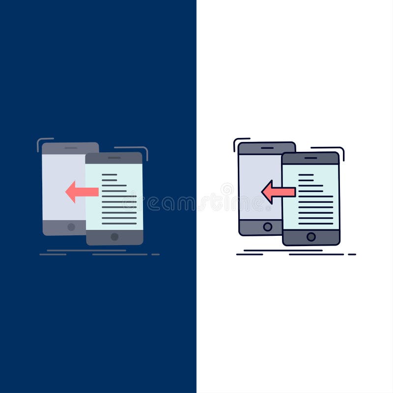 Data, Transfer, Mobile, Management, Move Flat Color Icon Vector Stock ...