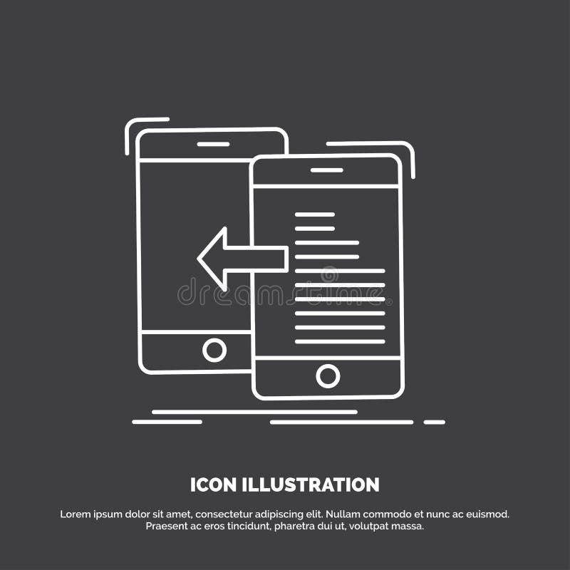 Data, Transfer, Mobile, Management, Move Icon. Line Vector Symbol for ...