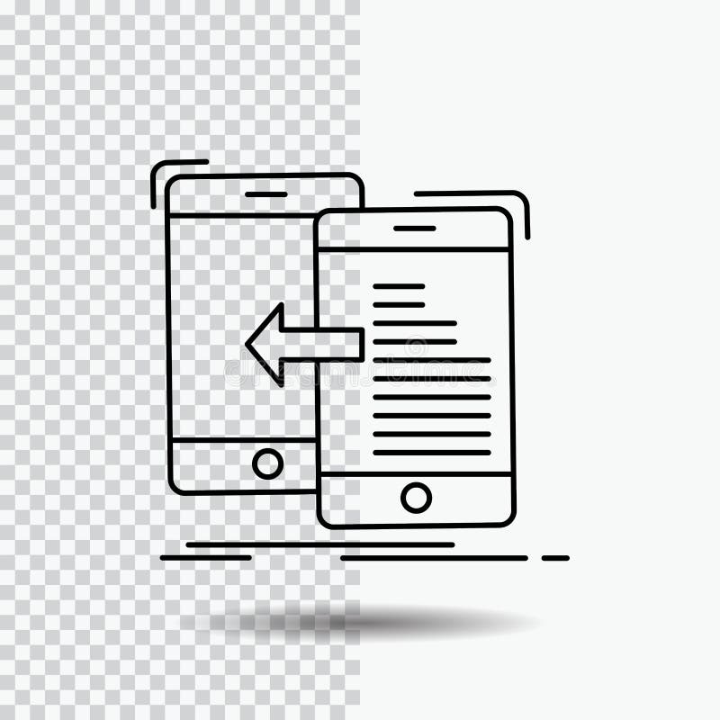 Data, Transfer, Mobile, Management, Move Line Icon on Transparent ...