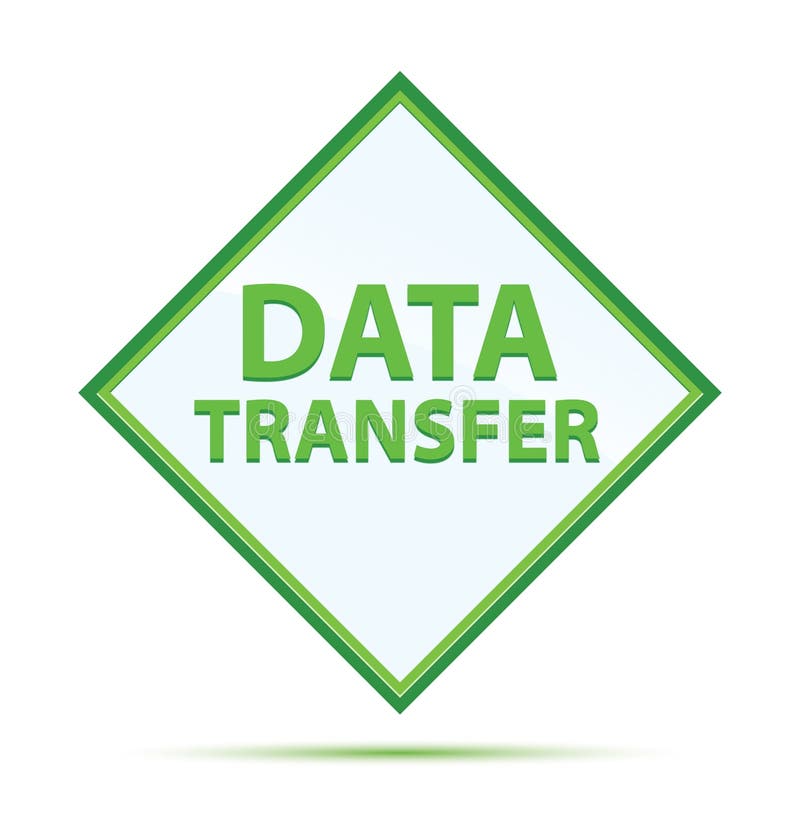 Data Transfer Modern Abstract Green Diamond Button Stock Illustration ...