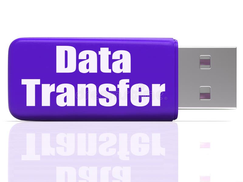Data Transfer Pen Drive Shows Data Storage or Stock Illustration ...