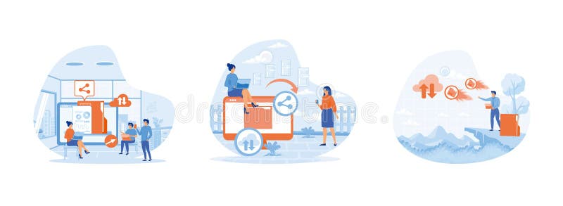 Data Transfer, Sharing File, Transfer of Documentation. Stock Vector ...