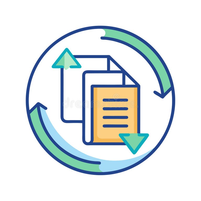 Data Transfer Symbol: Circular Arrows Around Document Icon for File ...