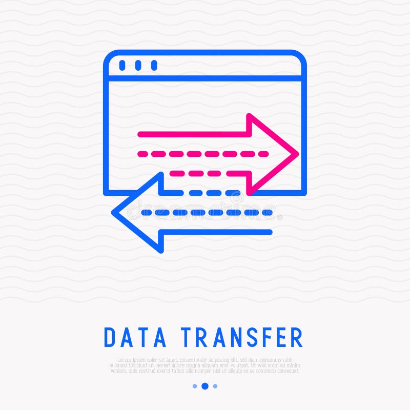 Data Transfer Thin Line Icon Stock Vector - Illustration of ...