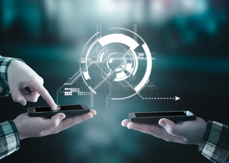 Data Transfer, Transfering Data from a Smartphone Stock Image - Image ...