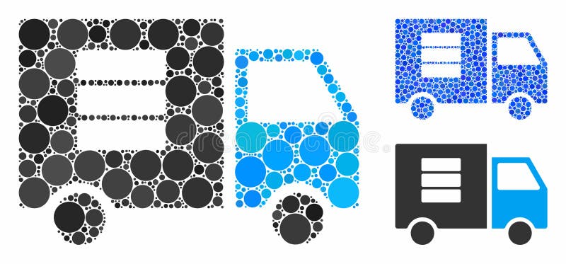 Data Transfer Van Composition Icon of Circle Dots Stock Illustration ...